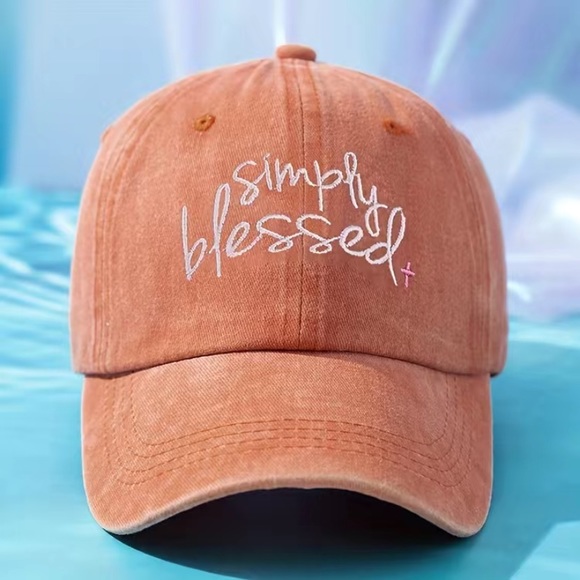 Accessories | Embroidery Simply Blessed Washed Hat Ajustable | Poshmark
